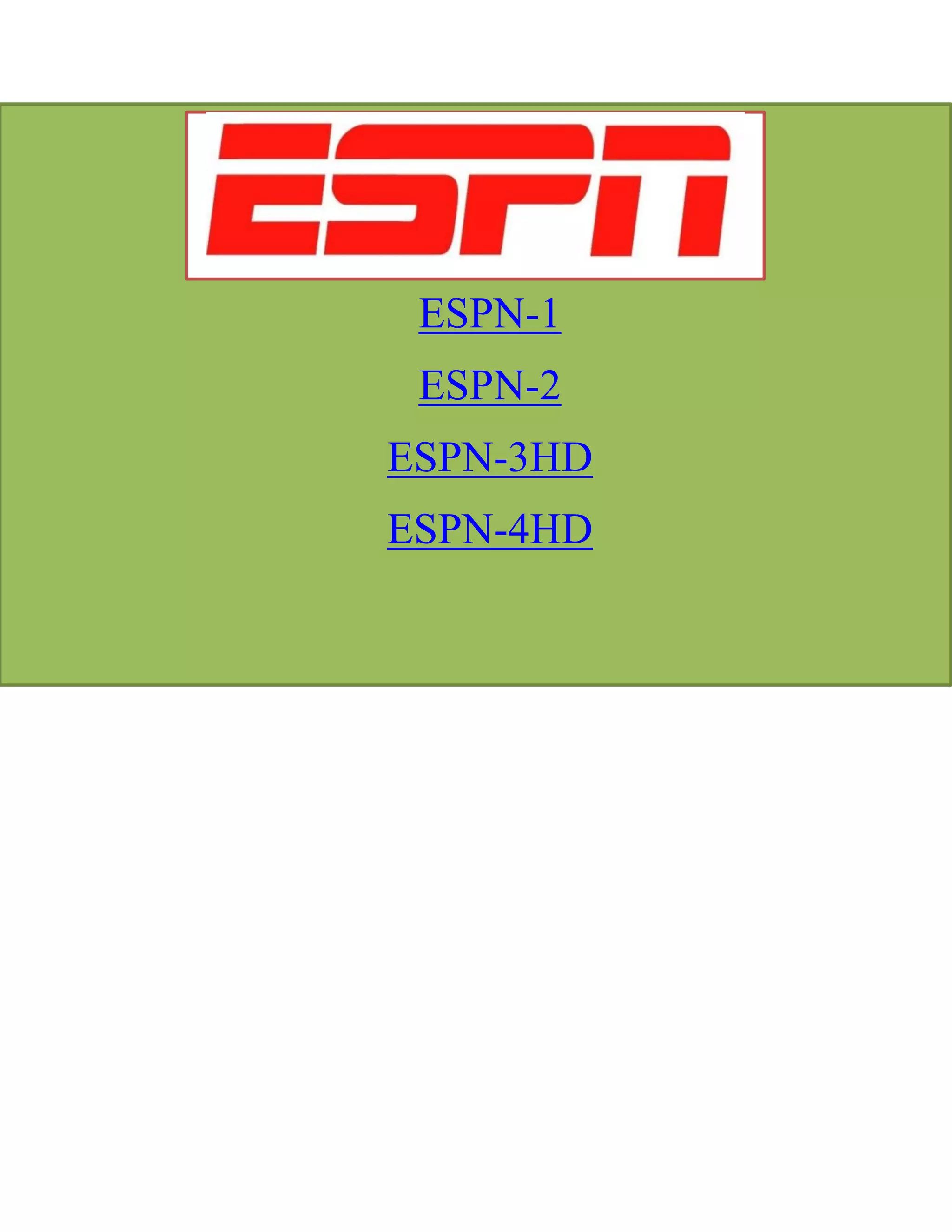 Espn channels | PDF