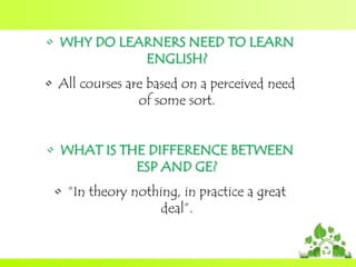 Esp Needs Analysis | PPTX