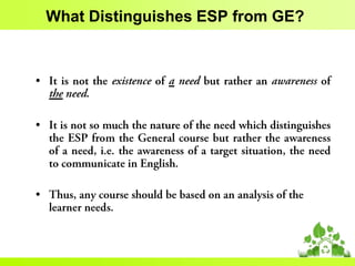 Esp Needs Analysis | PPTX