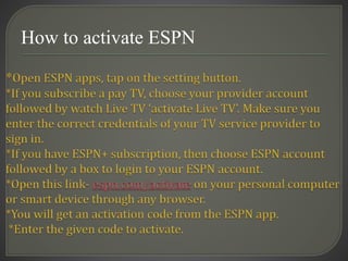 ESPN Activation | PPT