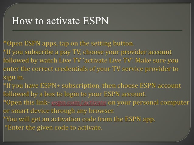 ESPN Activation | PPT