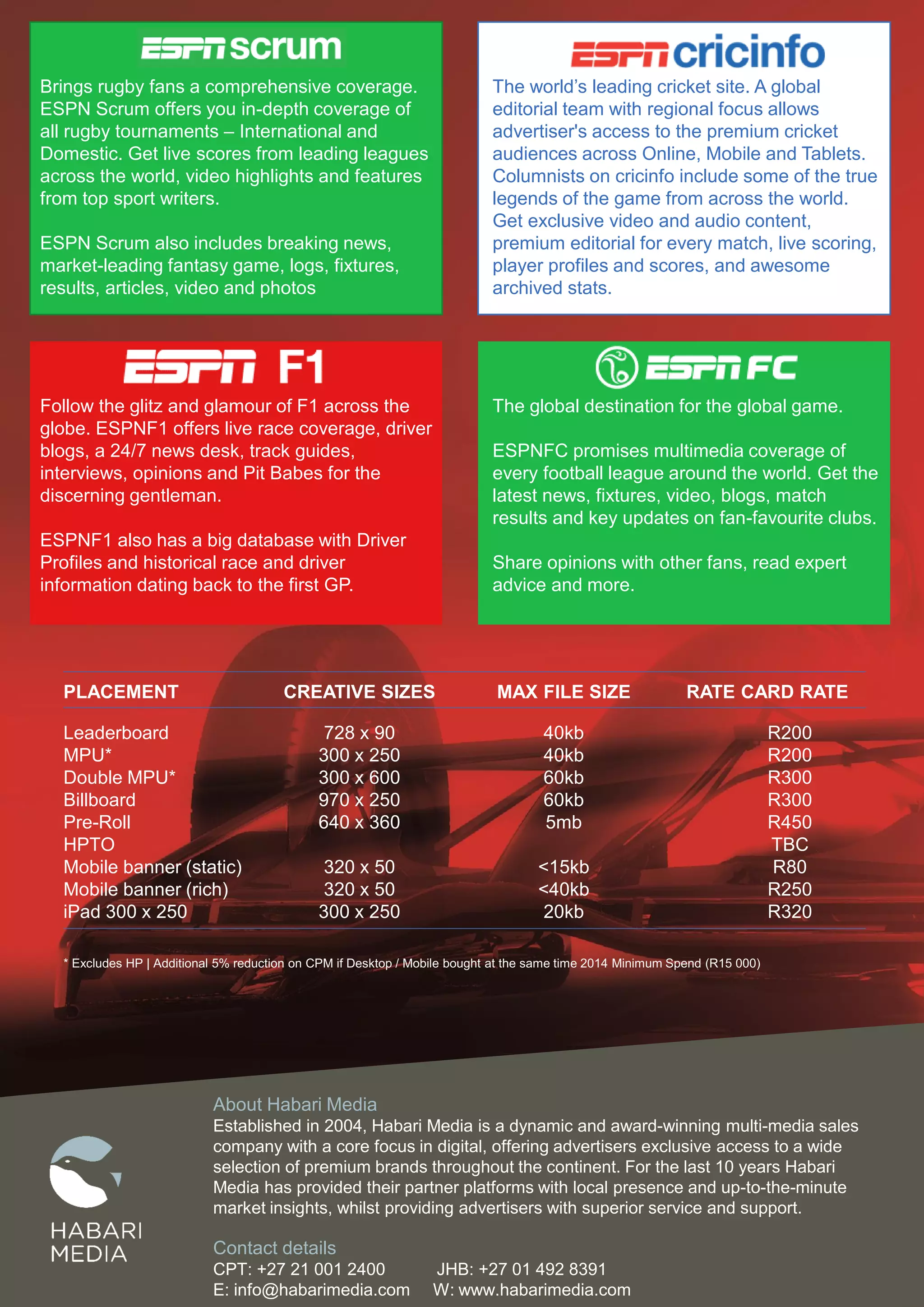 ESPN Rate Card | PDF