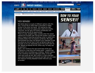 ESPN Fantasy Baseball Commercial Treatment | PDF