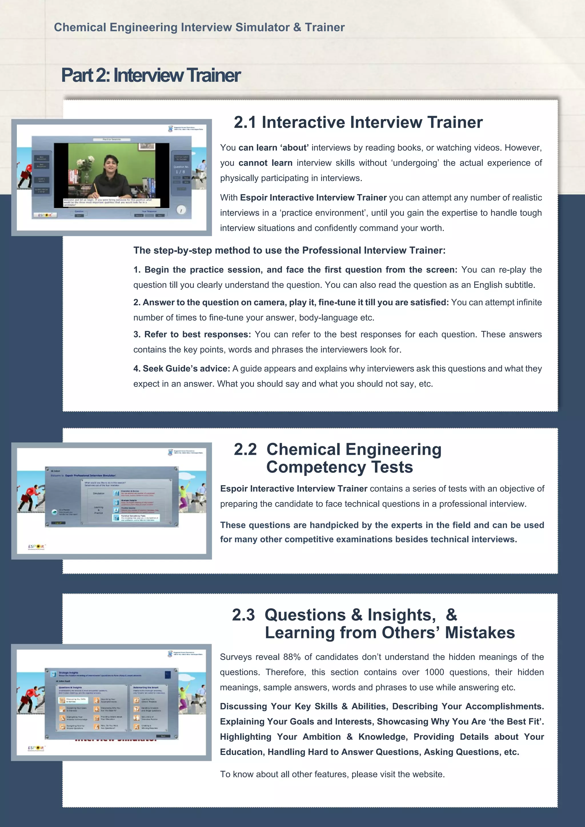 Chemical Engineering Job Interview / Viva Voce Simulator & Trainer | PDF