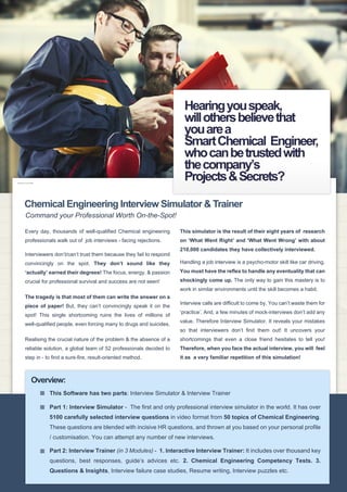Chemical Engineering Job Interview / Viva Voce Simulator & Trainer | PDF