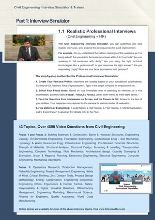 Civil Engineering Job Interview / Viva Voce Simulator & Trainer | PDF