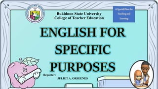 English for Specific Purposes | PPT