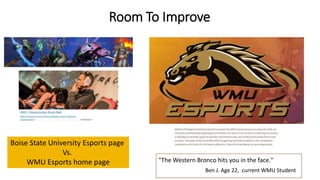 WMU E-sports Arena Presentation | PPT