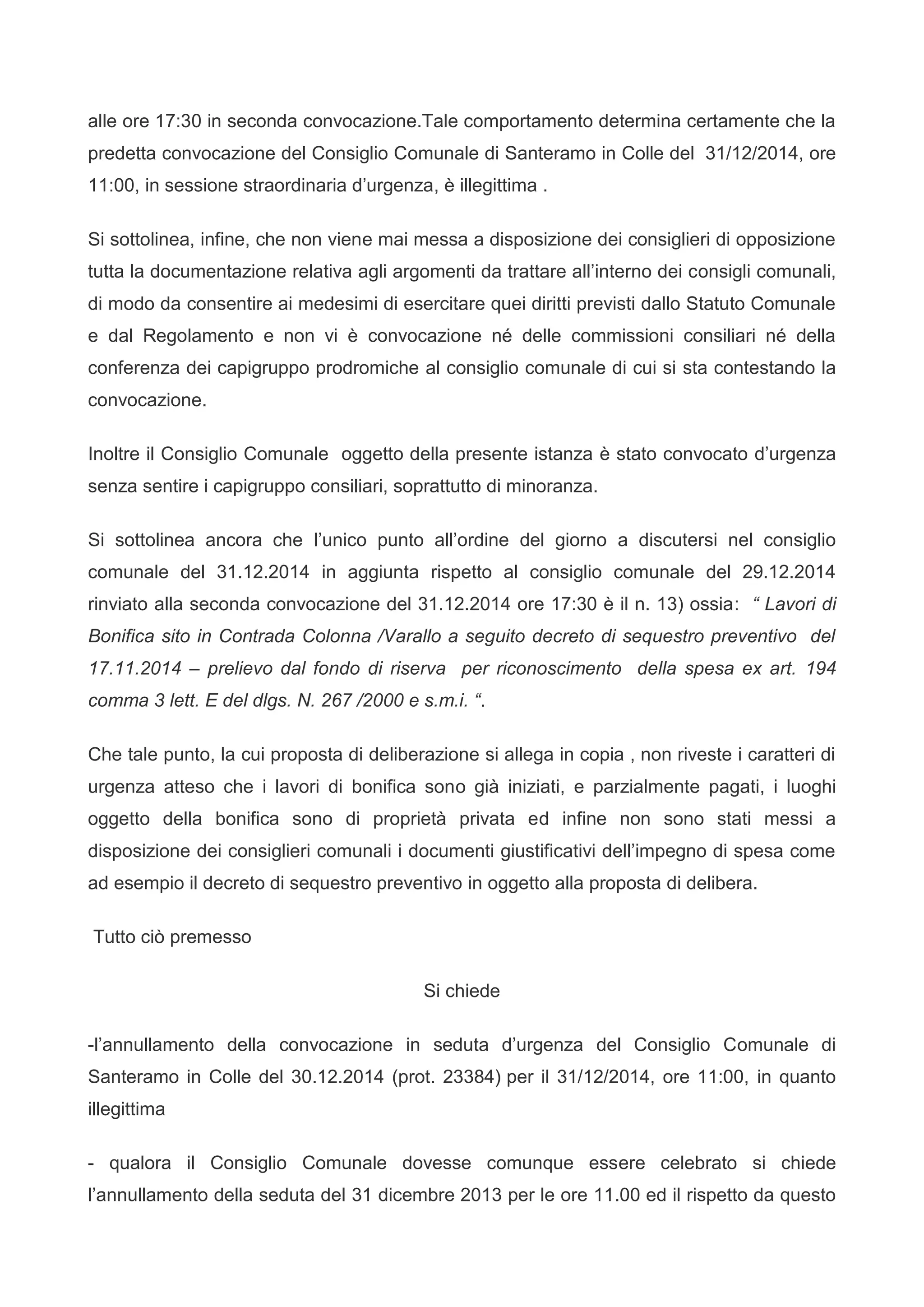 Esposto prefetto-larato | PDF