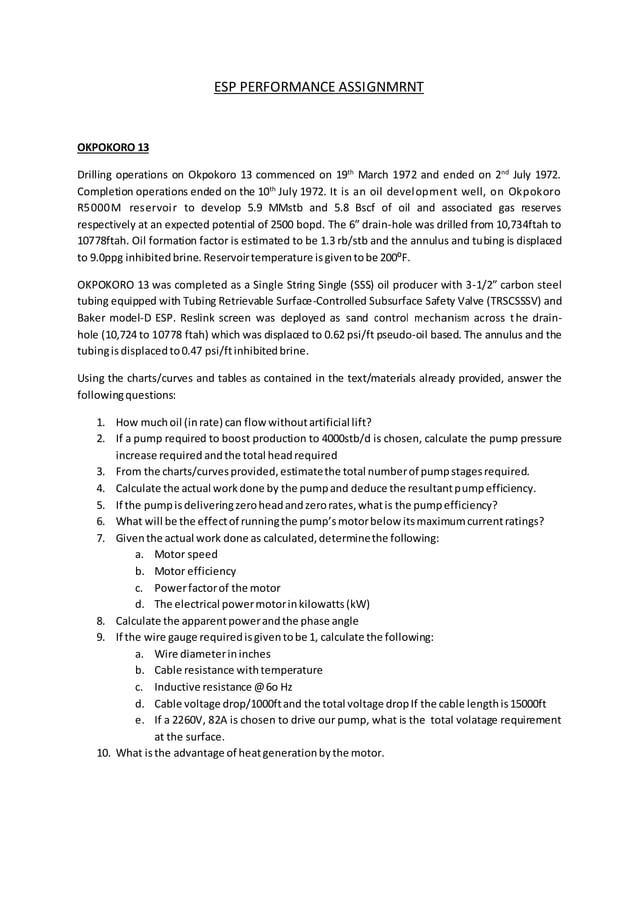 Esp performance assignment 2018 | PDF