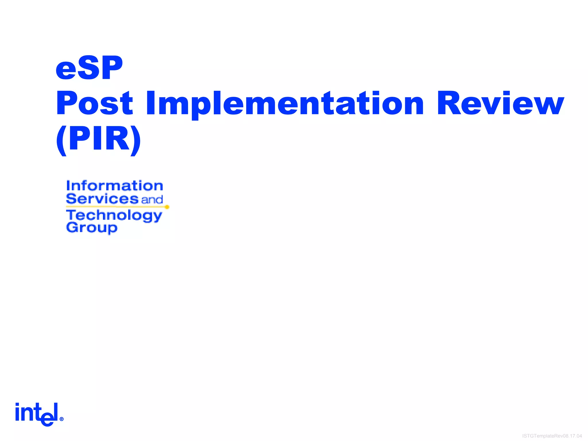 PMC post implementation review | PPT