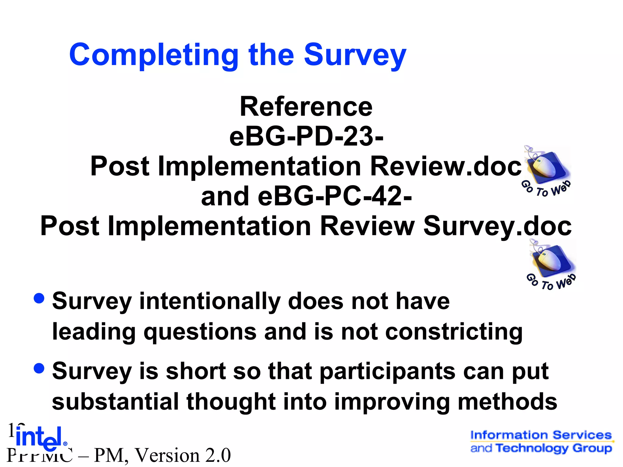 PMC post implementation review | PPT