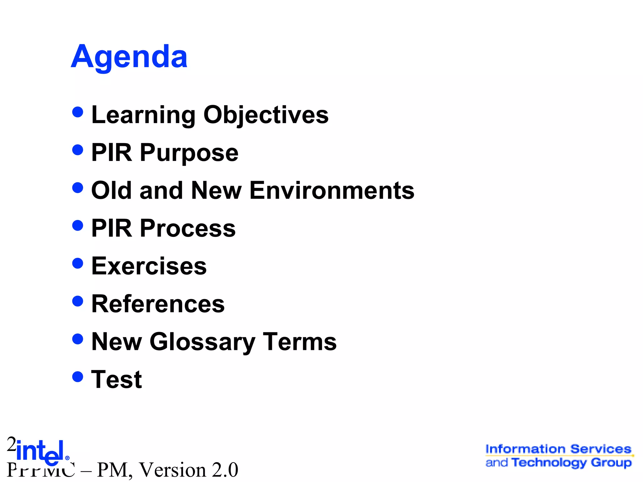 PMC post implementation review | PPT