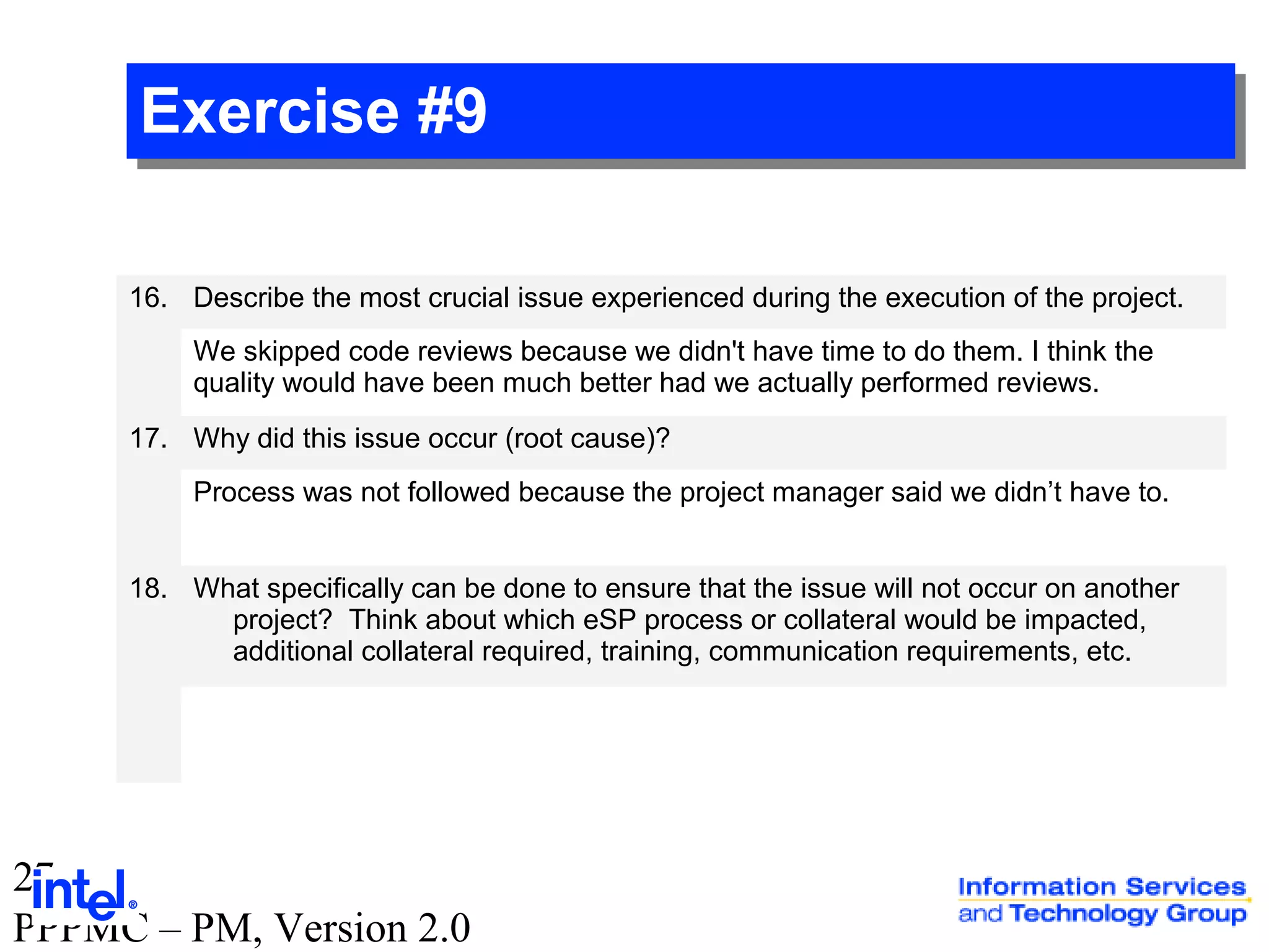 PMC post implementation review | PPT