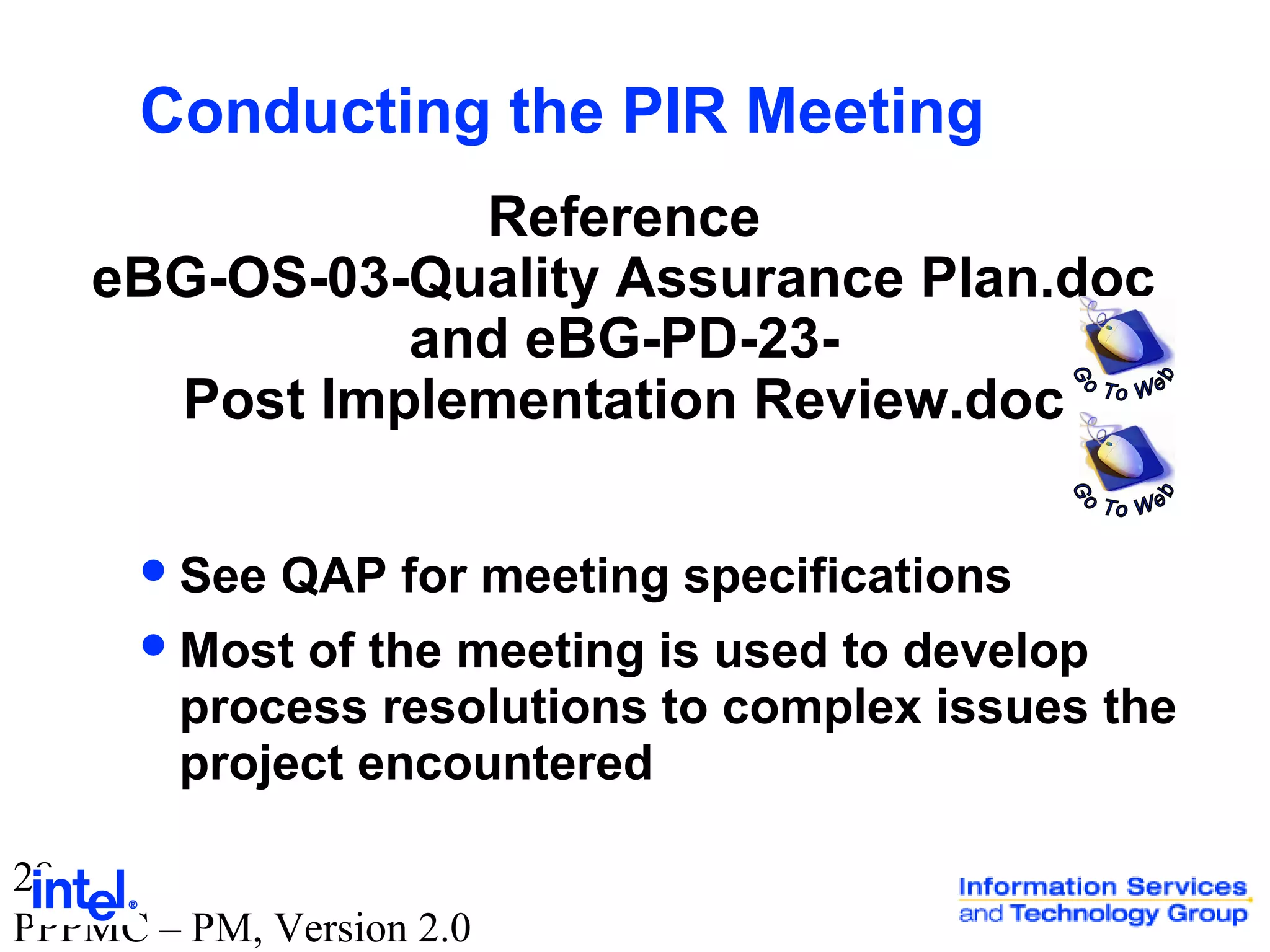 PMC post implementation review | PPT