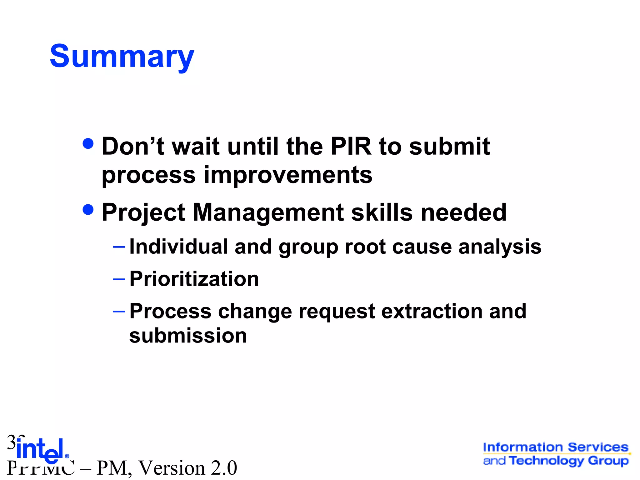 PMC post implementation review | PPT