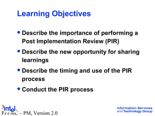 PMC post implementation review | PPT