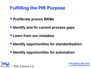 PMC post implementation review | PPT