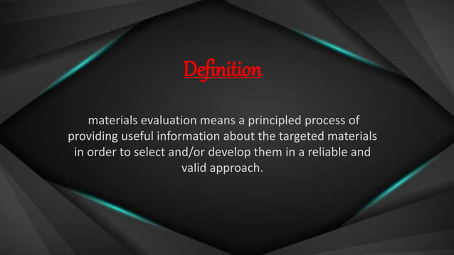 material evaluation IN ESP | PPTX