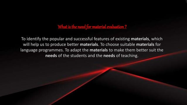 material evaluation IN ESP | PPTX