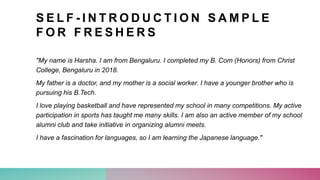 Job interview slides for self introduction | PDF