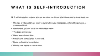 Job interview slides for self introduction | PDF