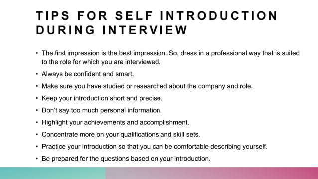 Self Introduction | PPTX