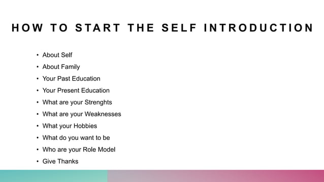 Self Introduction | PPTX