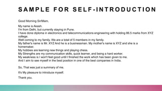 Self Introduction | PPTX