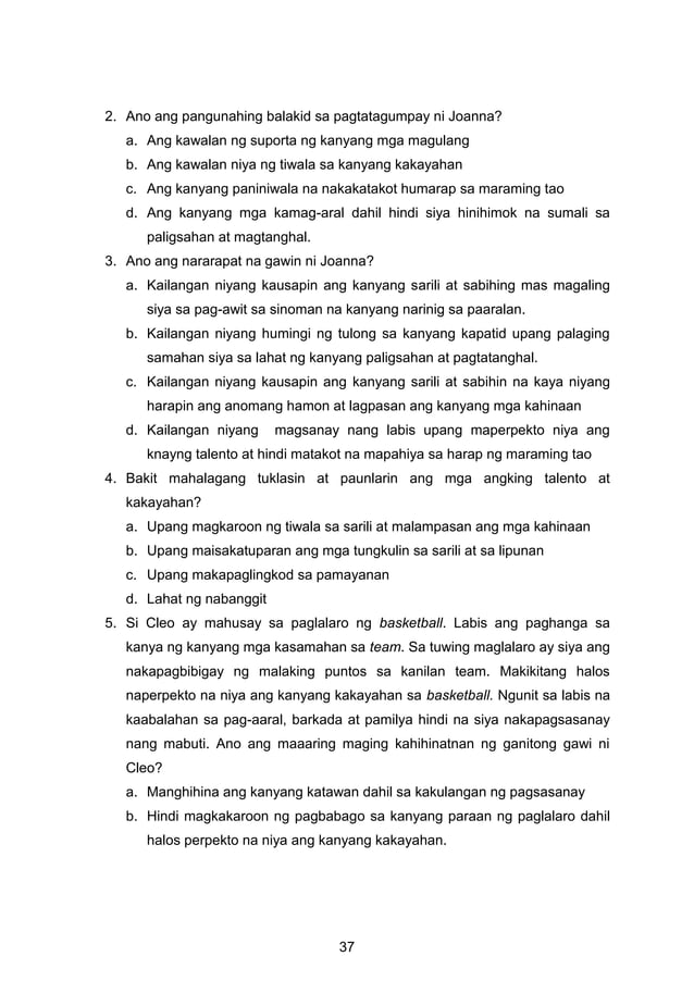 K TO 12 GRADE 7 LEARNING MATERIAL IN EDUKASYON SA PAGPAPAKATAO (Q1-Q2) | PDF