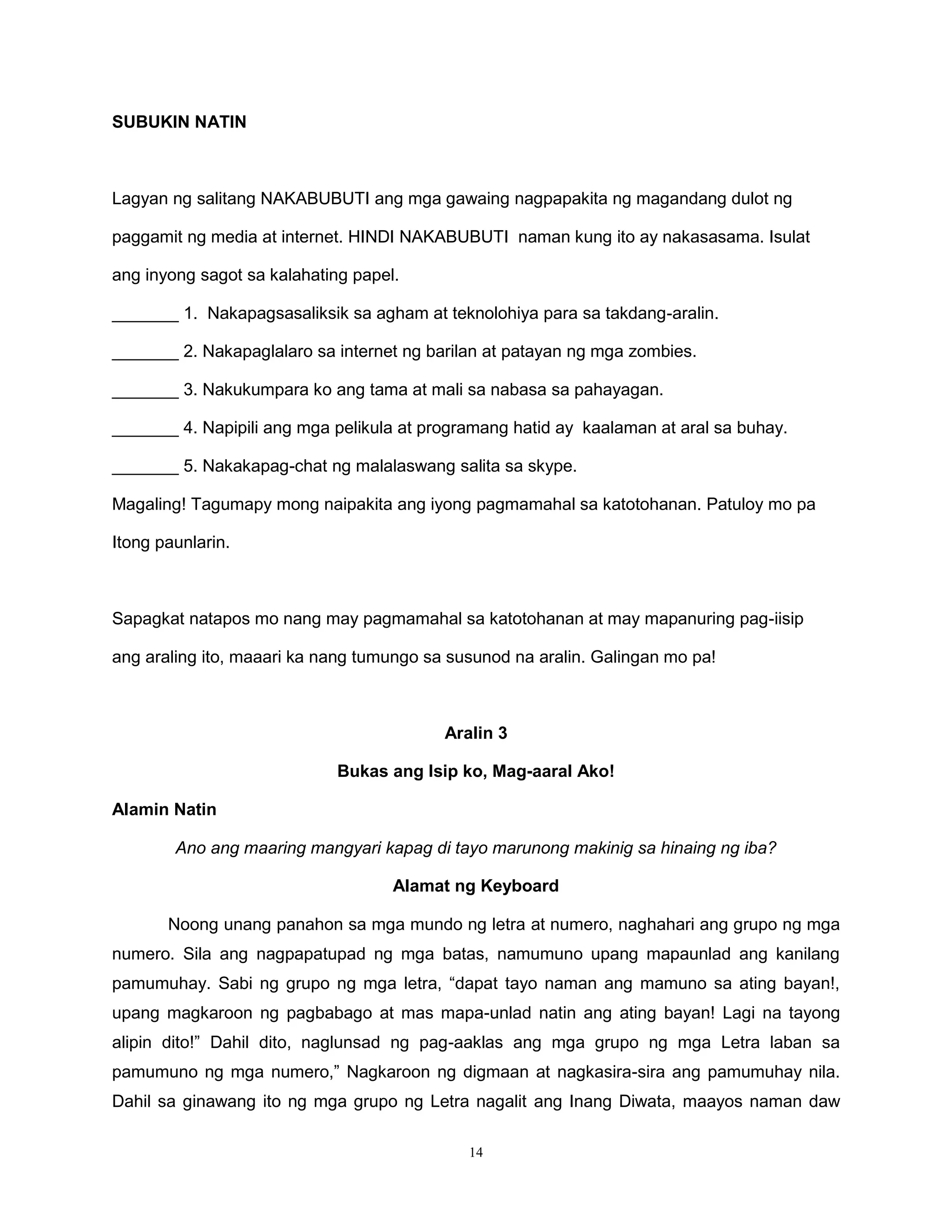 K TO 12 GRADE 5 LEARNER’S MATERIAL IN EDUKASYON SA PAGPAPAKATAO (Q1-Q4 ...