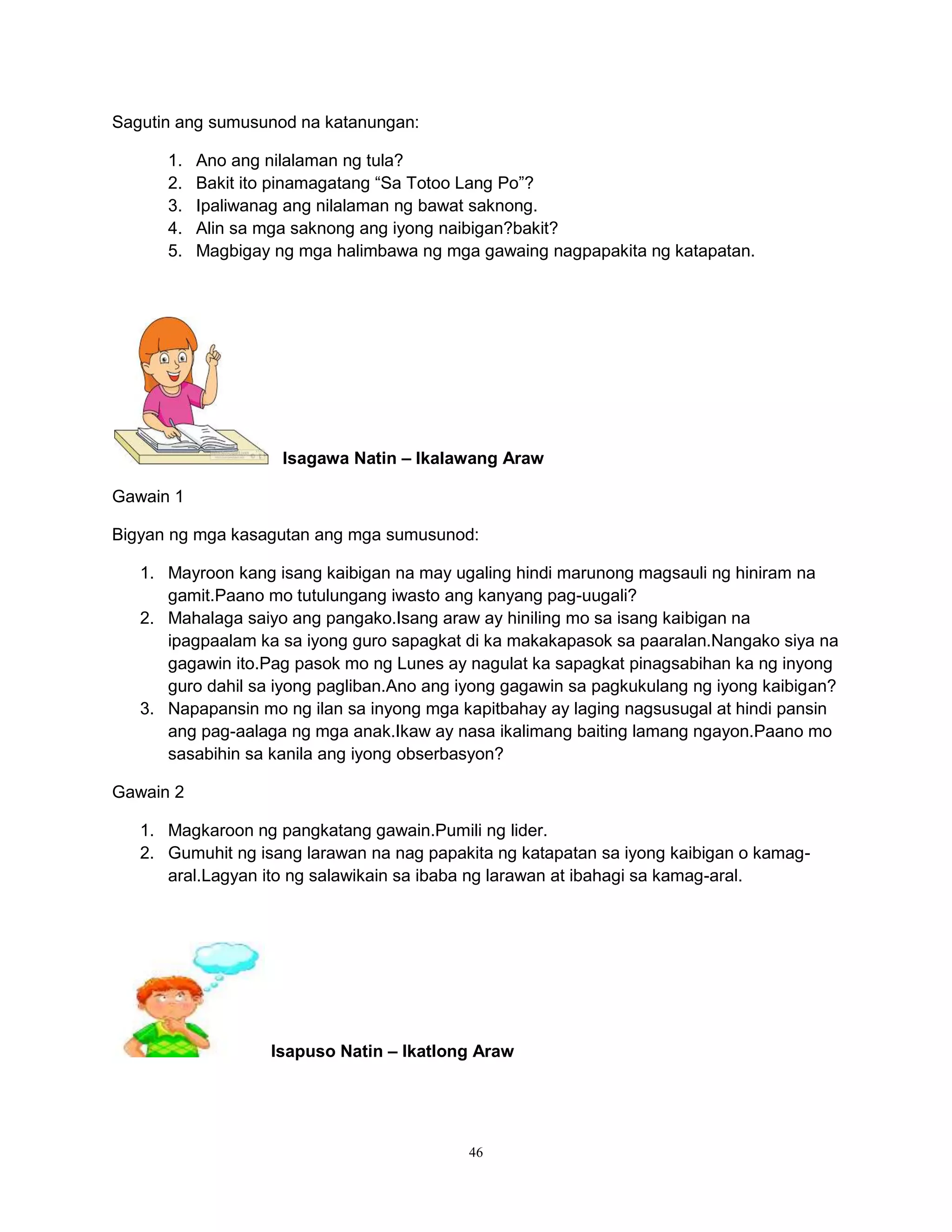 K TO 12 GRADE 5 LEARNER’S MATERIAL IN EDUKASYON SA PAGPAPAKATAO (Q1-Q4 ...