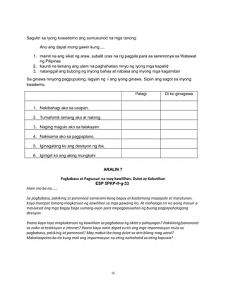 K TO 12 GRADE 5 LEARNER’S MATERIAL IN EDUKASYON SA PAGPAPAKATAO (Q1-Q4 ...