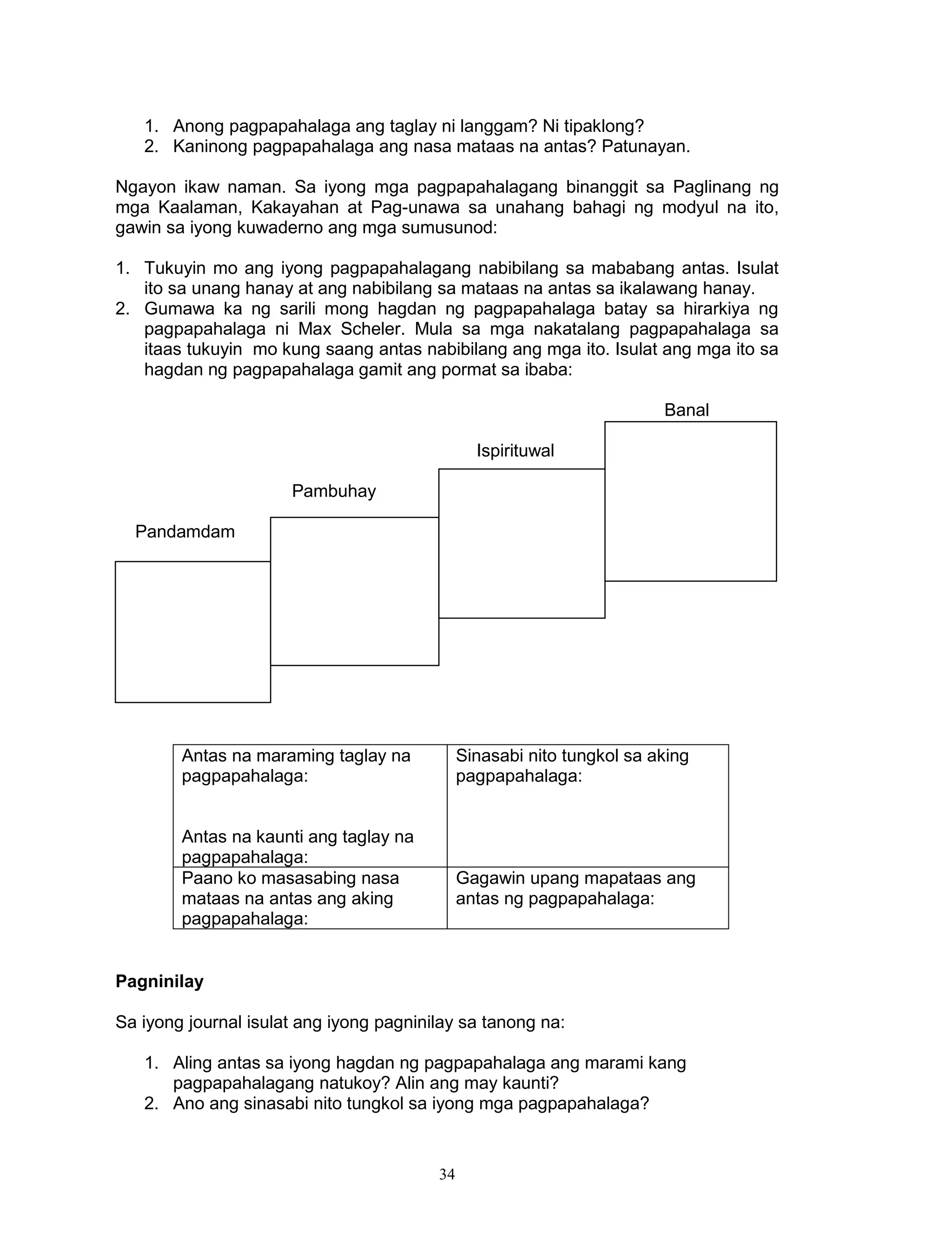 K TO 12 GRADE 7 LEARNING MODULE IN EDUKASYON SA PAGPAPAKATAO (Q3-Q4) | PDF