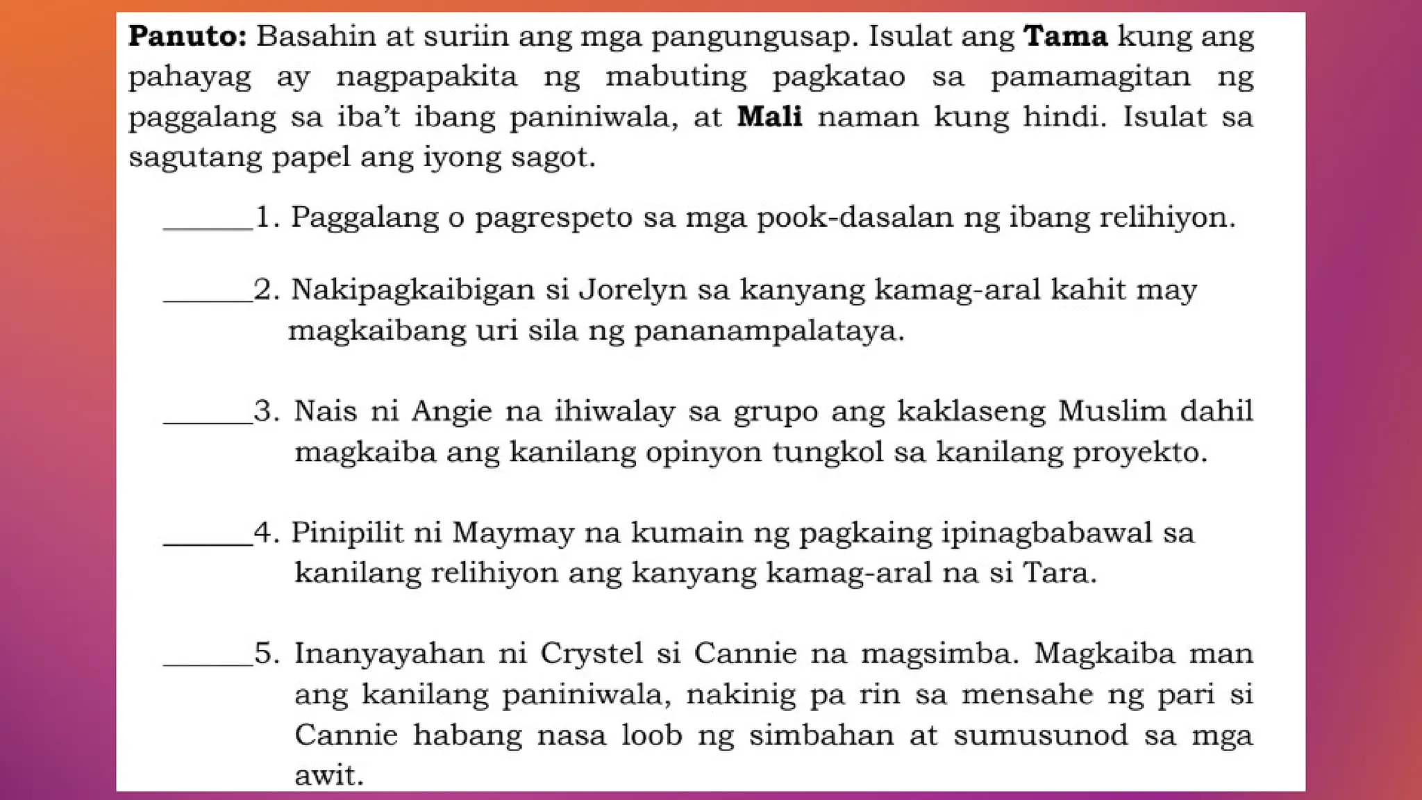 ESP Q4 LESSON MODYUL 1 ISPIRITWALIDAD: NAGPAPAUNLAD NG PAGKATAO | PPTX