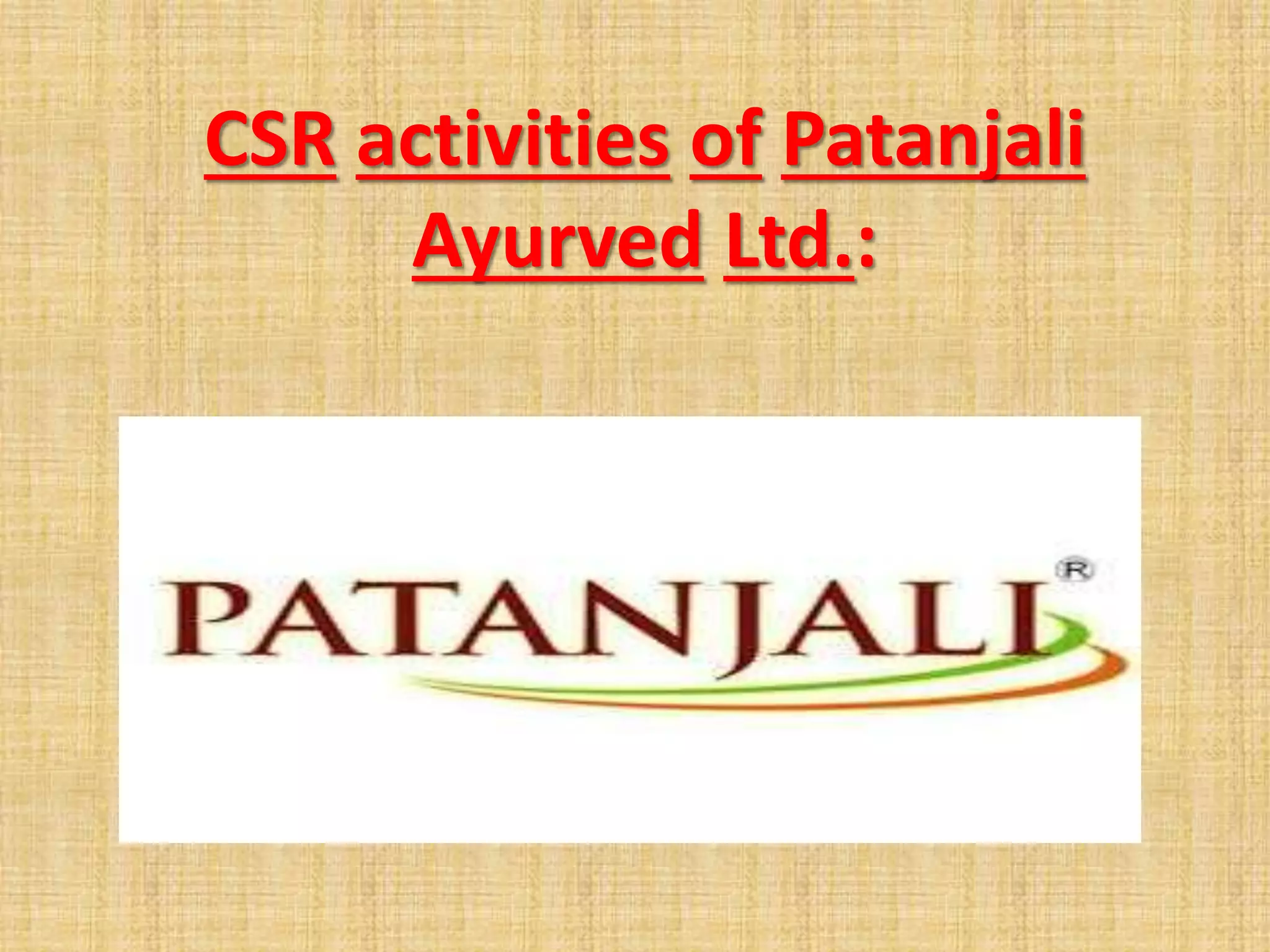CSR activities by porsche and patanjali | PPT