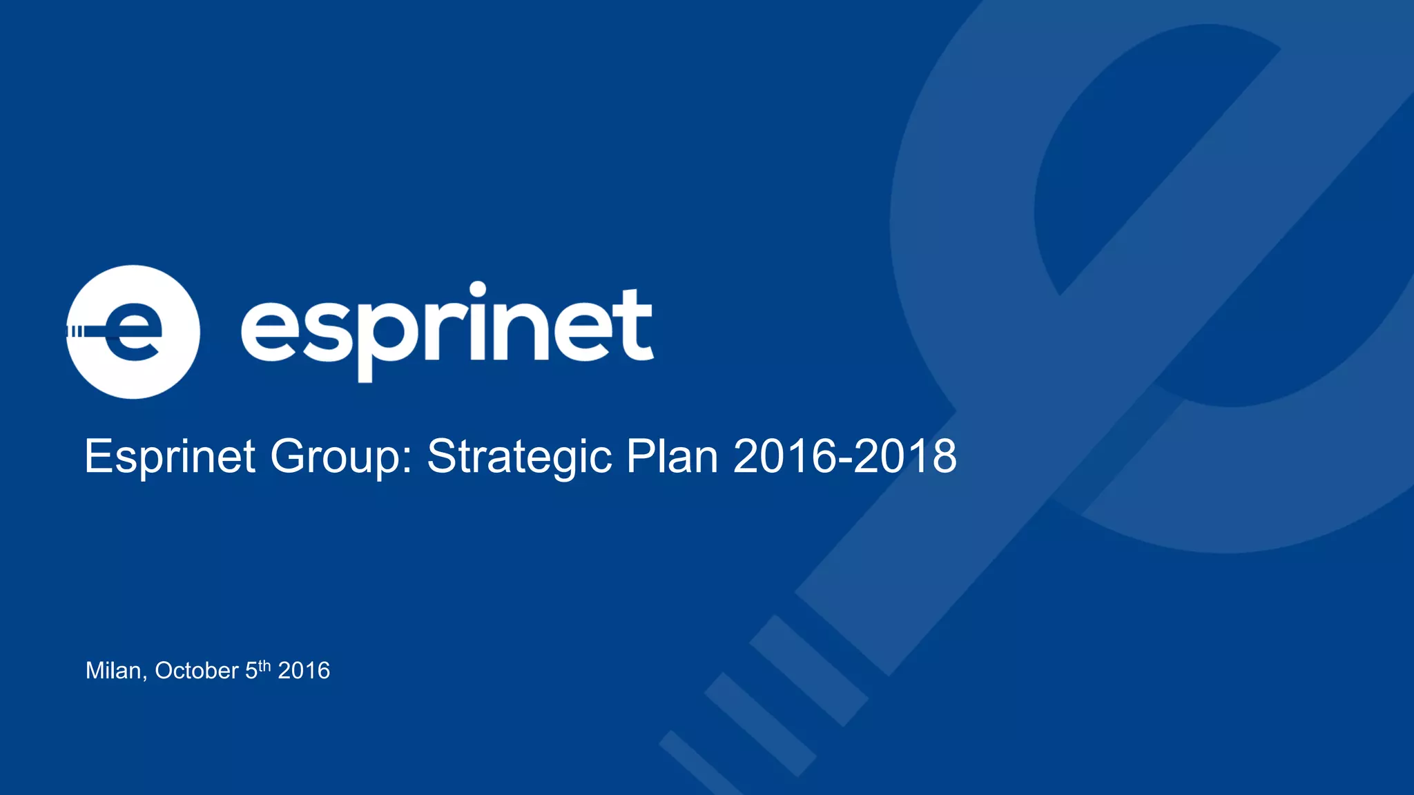 Esprinet group strategic plan 2016 2018 | PDF