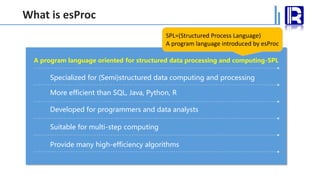 esProc introduction | PDF | Databases | Computer Software and Applications