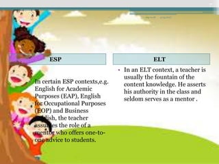 difference between ESP and ELT | PPTX
