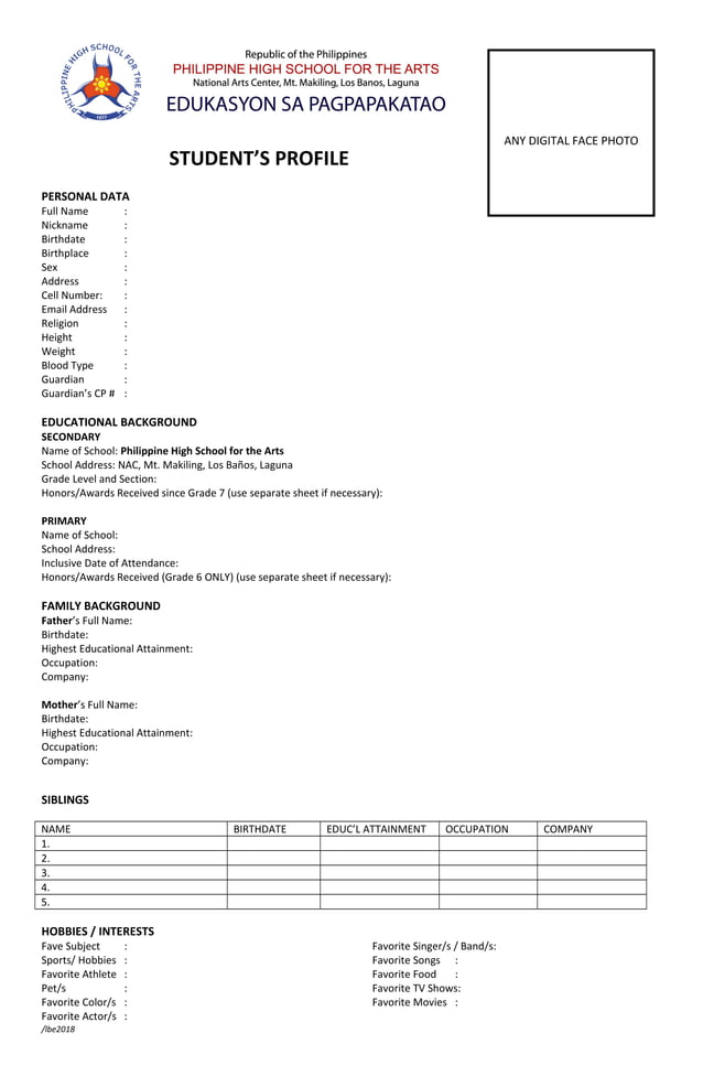 Esp students bio and profile | DOC