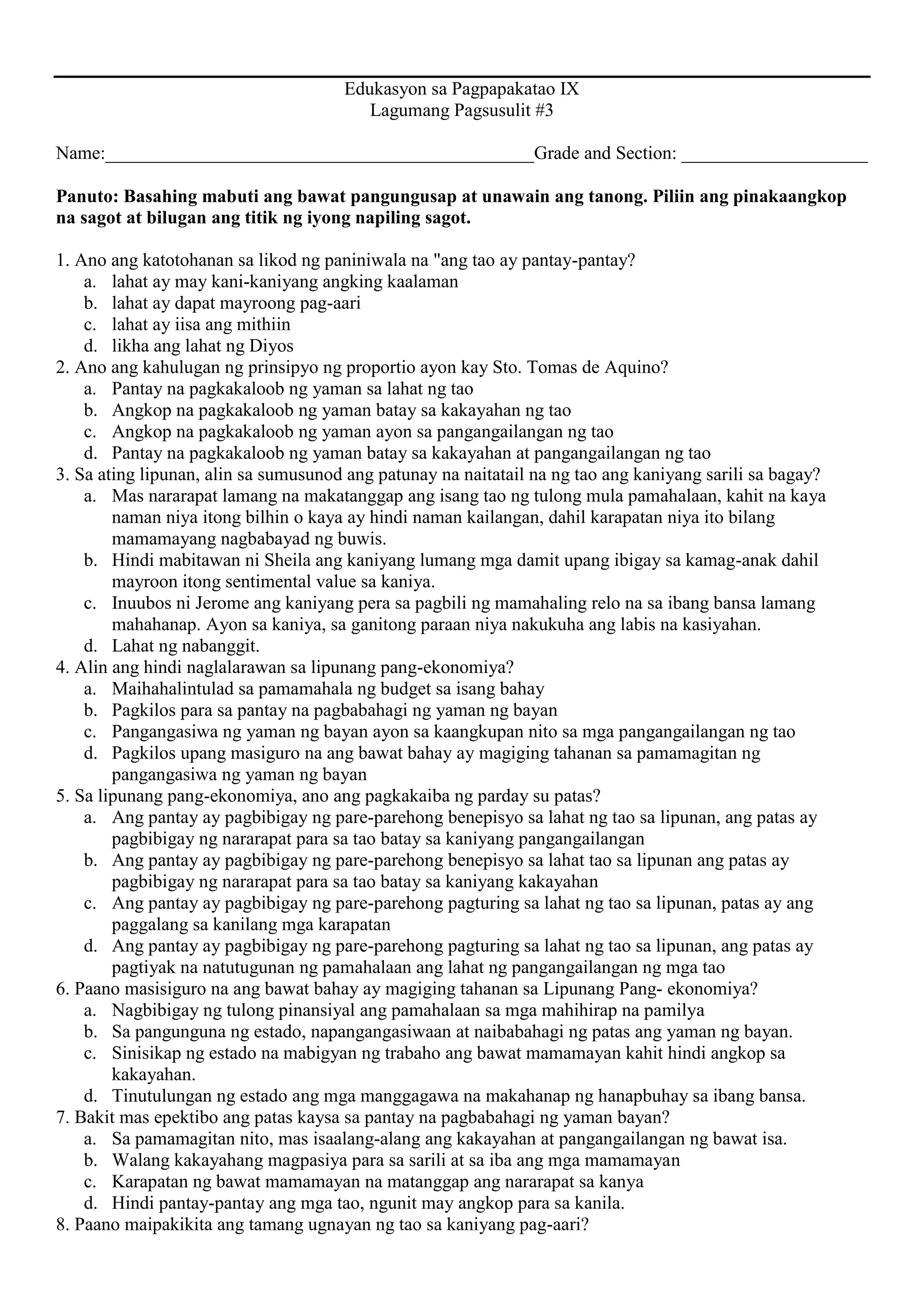 Edukasyon SaPagpapakatao SUMMATIVE TEST 9.docx