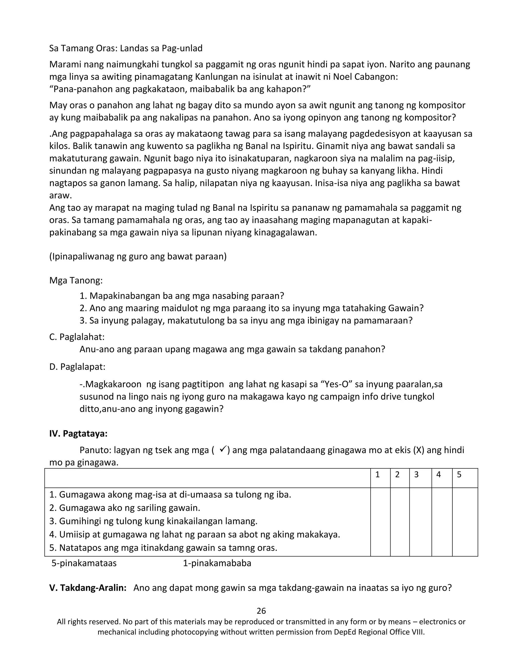 ESP 6 K-12 Teacher's Guide (Quarter 1) | PDF