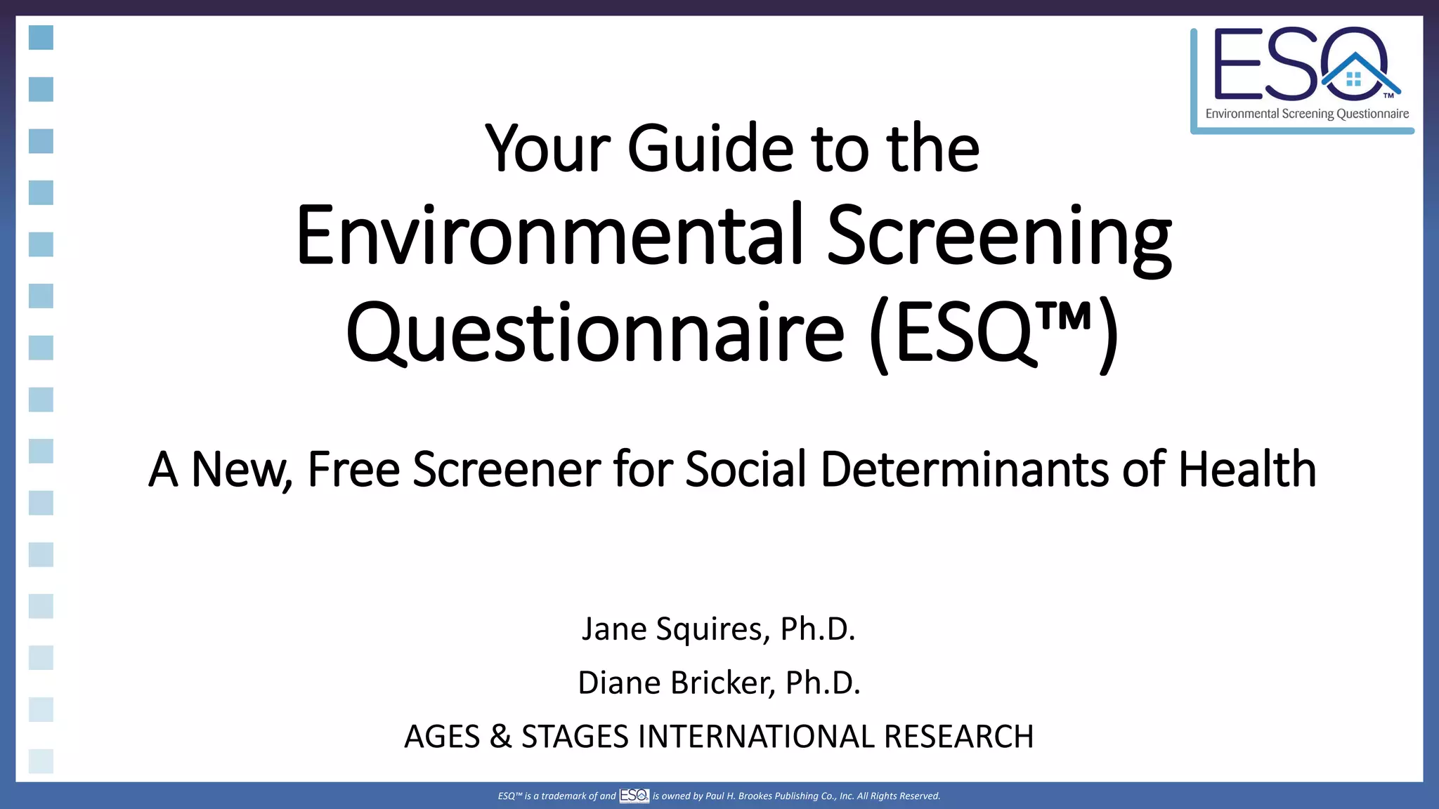 Environmental Screening Questionnaire (ESQ) | PDF