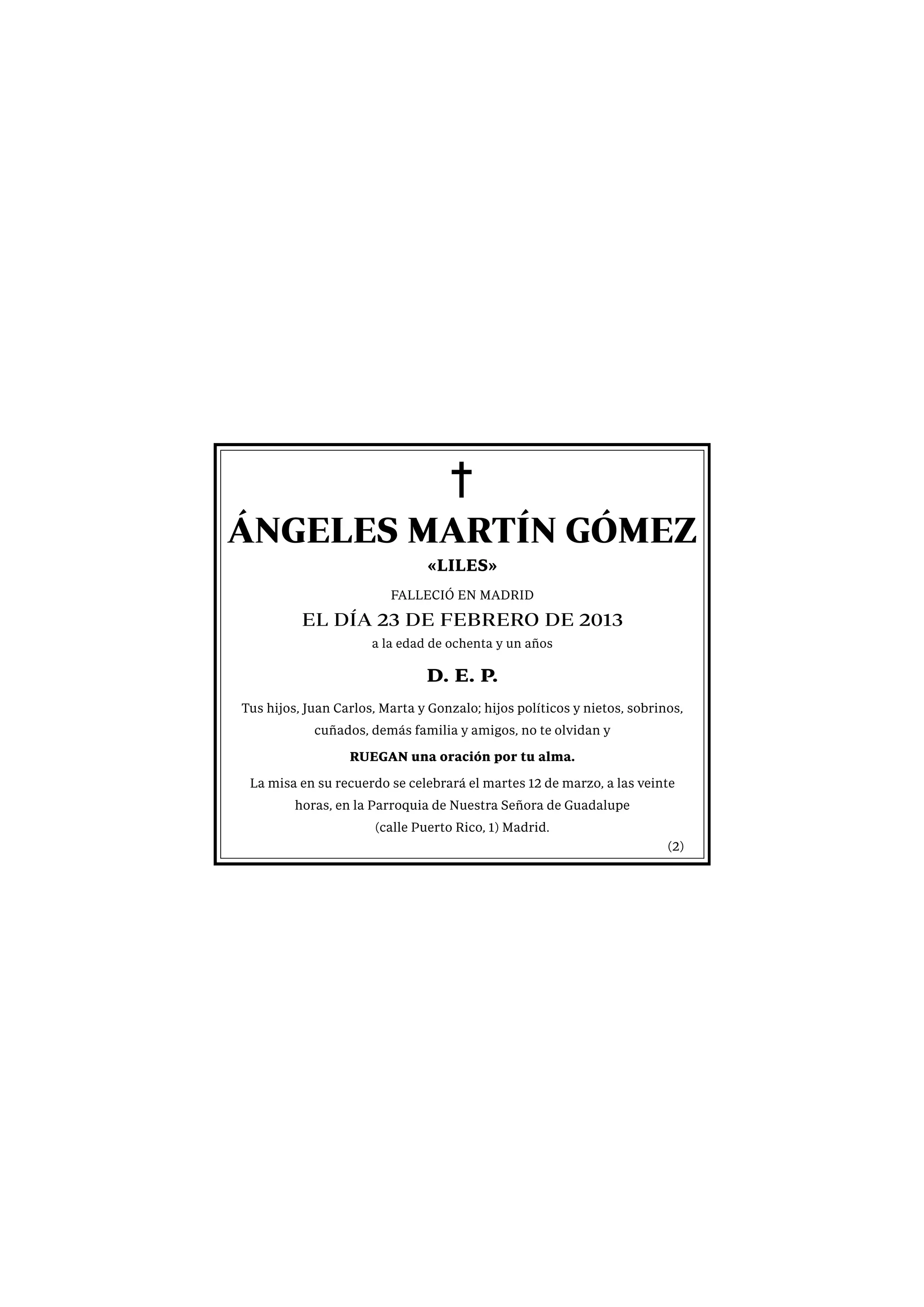 Esquela abc | PDF | Funeral | Personal Celebrations & Life Events