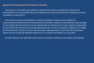 Esquema procedimiento de desalojo. | PPTX