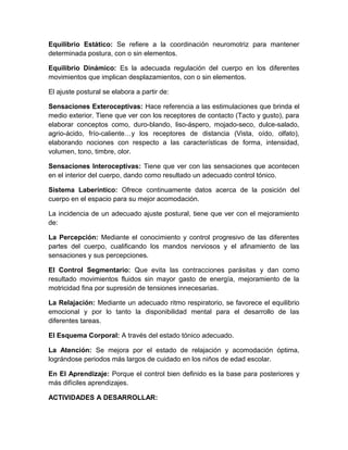 Esquema corporal y ajuste postural | DOC