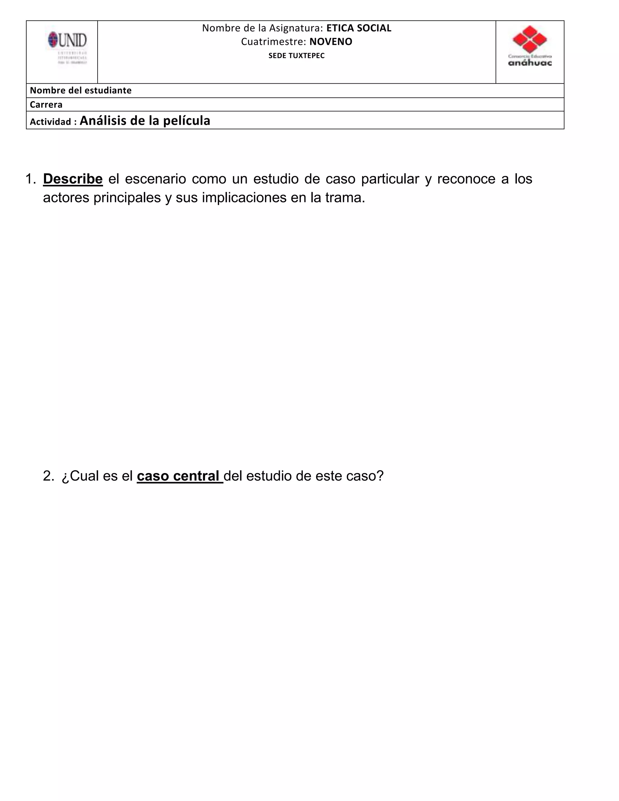 Esquema para analisis de pelicula | PDF