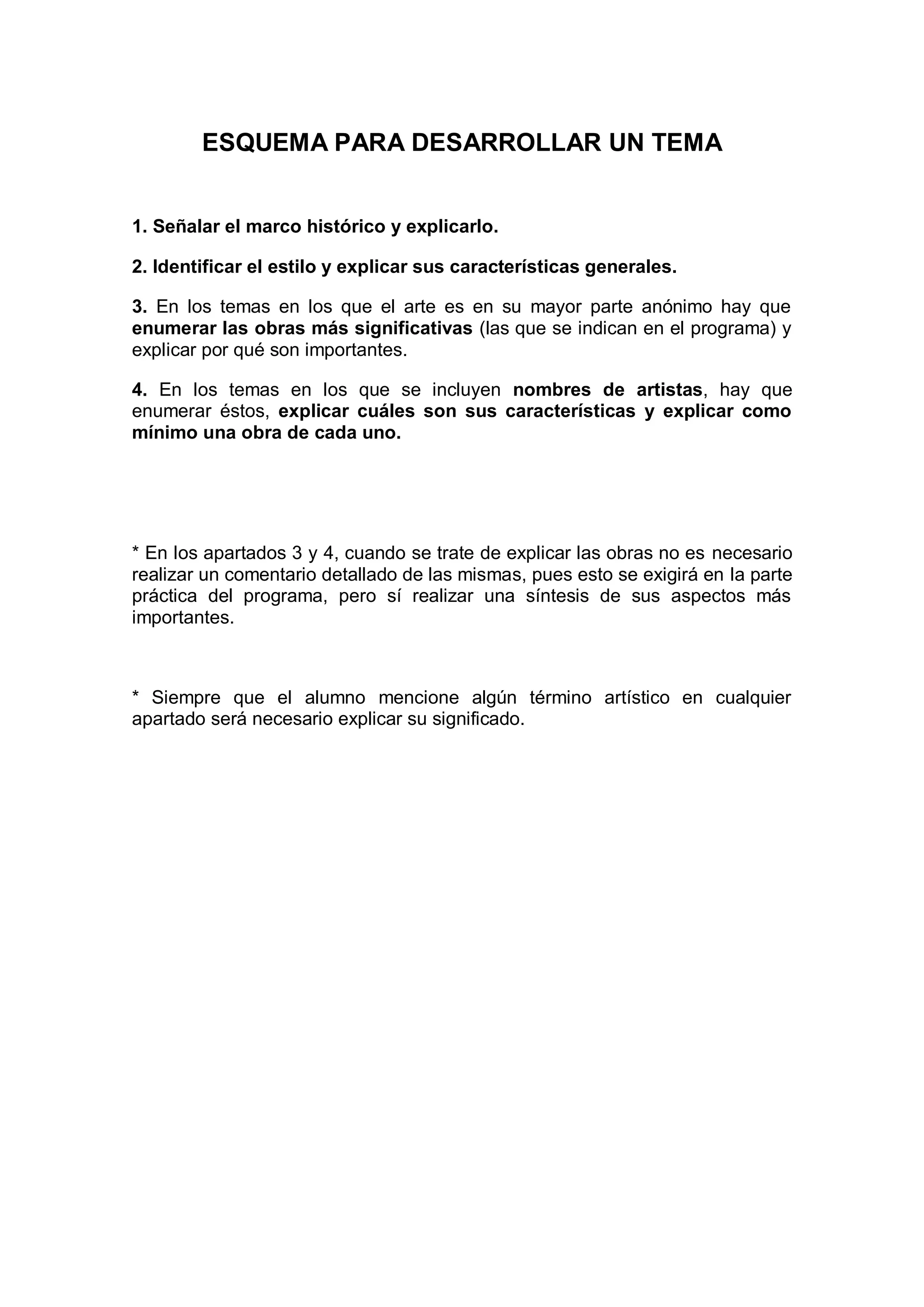 Esquema para desarrollar un tema pau | PDF