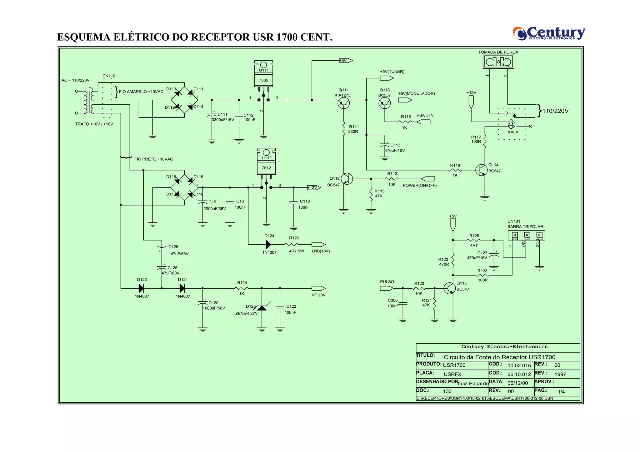 Esquema receptor century usr1700 cópia | PDF