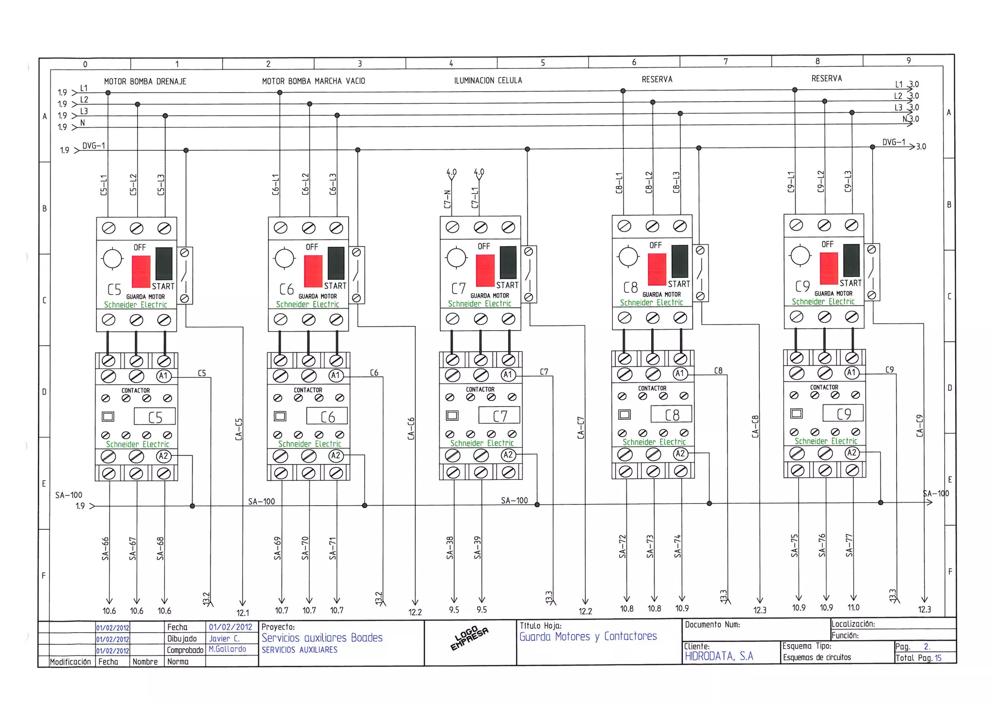 Esquemas Eléctricos Cuadro Servicios Auxiliares CH Boades | PDF